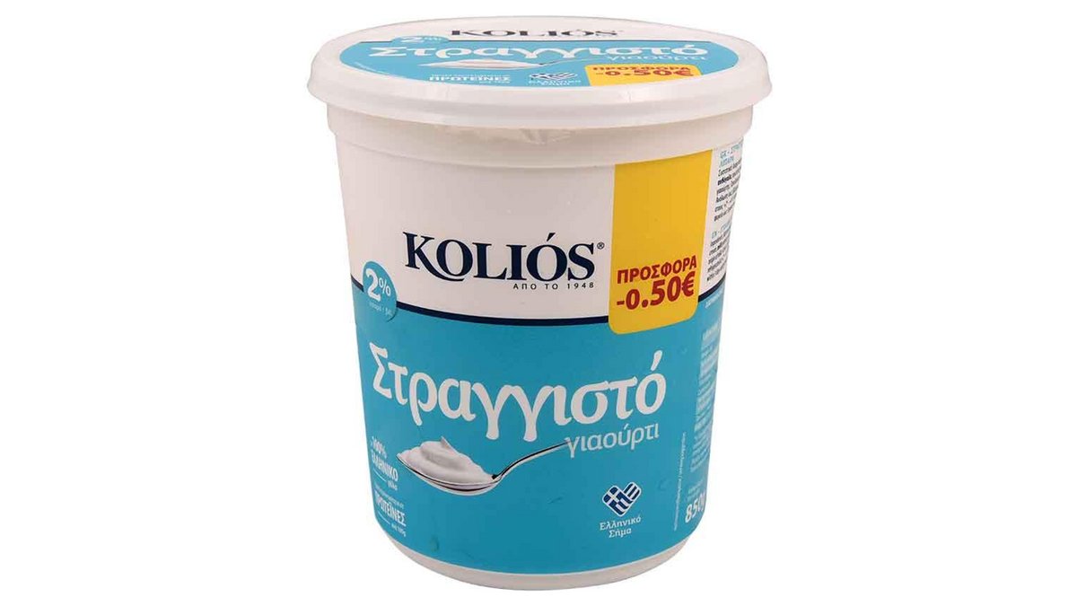 Κολιός Γιαούρτι Στραγγιστό 2% Λιπαρά 850γρ. (-0,50€ Φθηνότερα ...