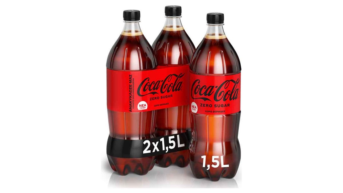 Coca Cola Zero 2x1,5lt. | Μασούτης Γ. Παπανδρέου | Wolt